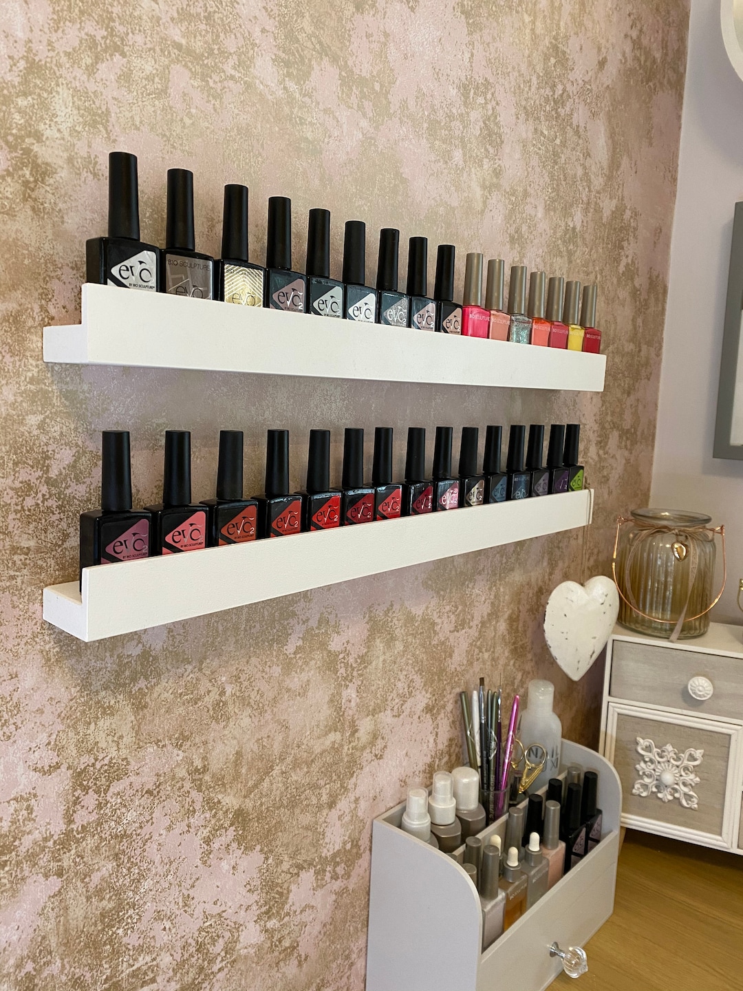 Floating Nail Polish Shelf, Nail Polish Wall, Nail Polish Storage ...