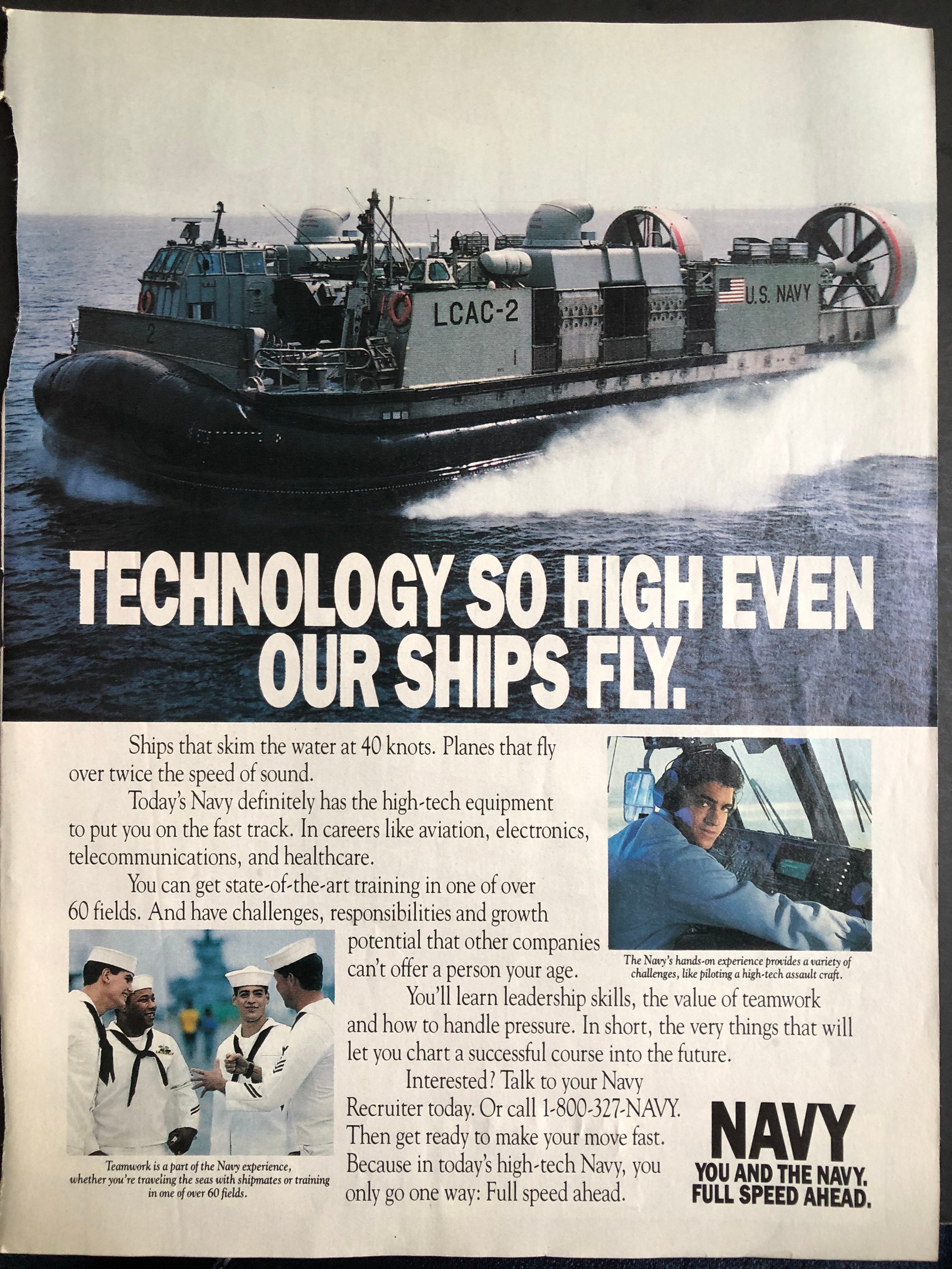 1990's United States Navy Advertisement - Etsy