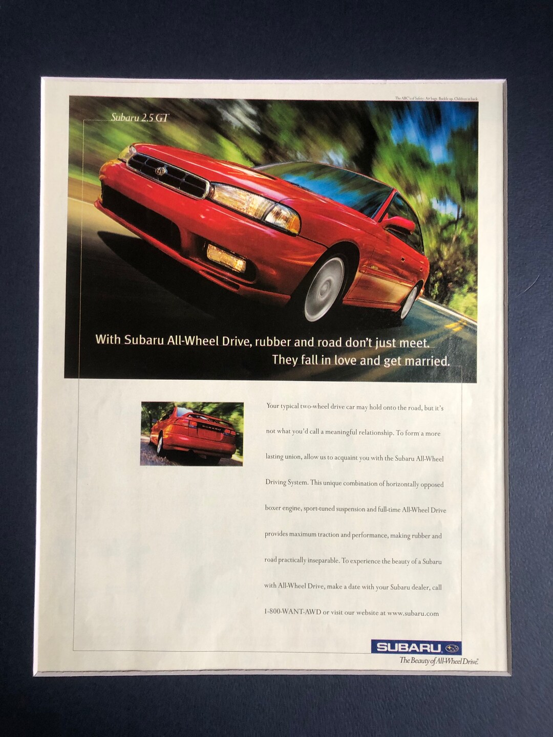 1990's Subaru 2.5 GT Advertisement - Etsy
