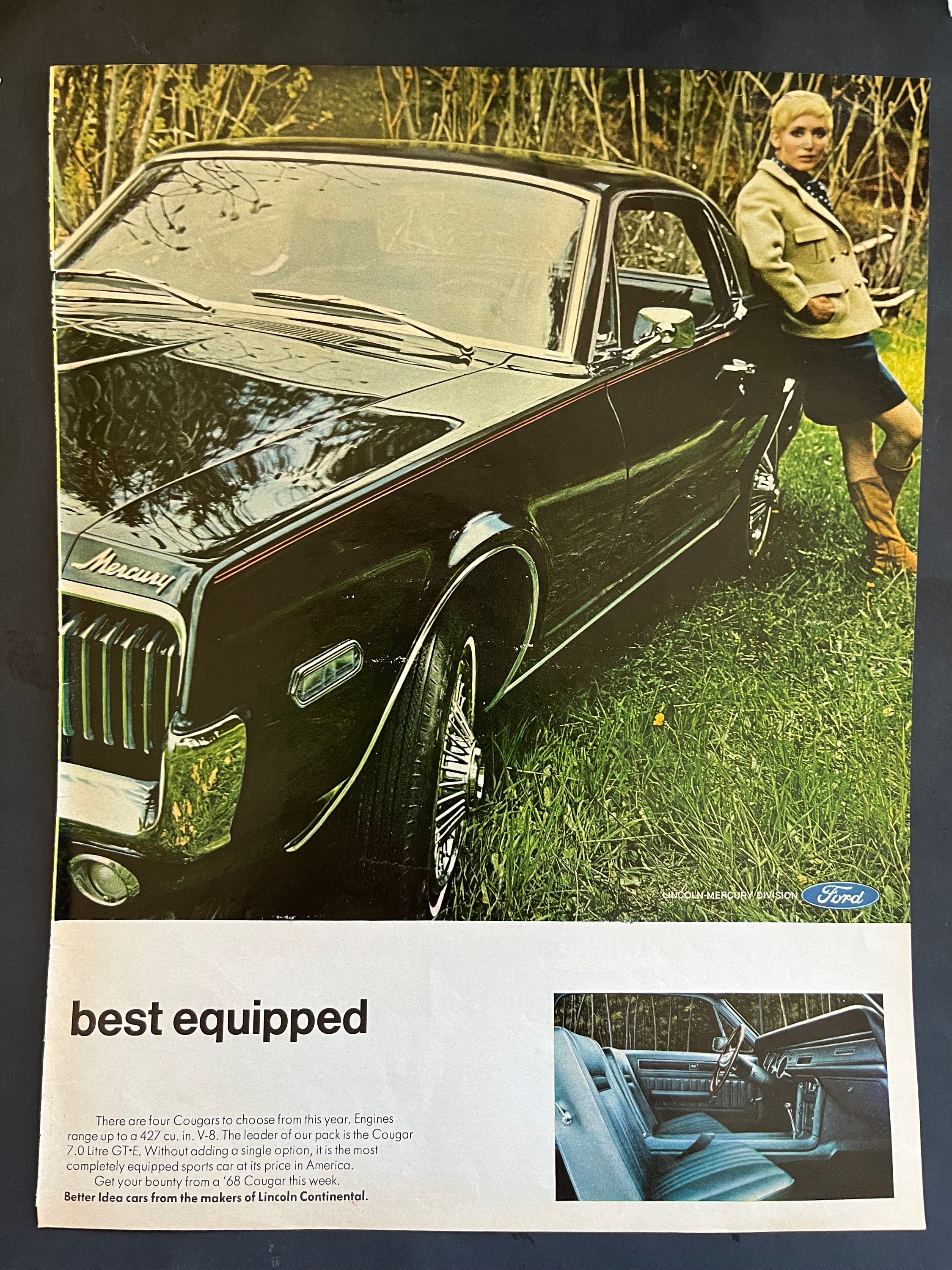 1968 Mercury Cougar Original Print Advertisement - Etsy