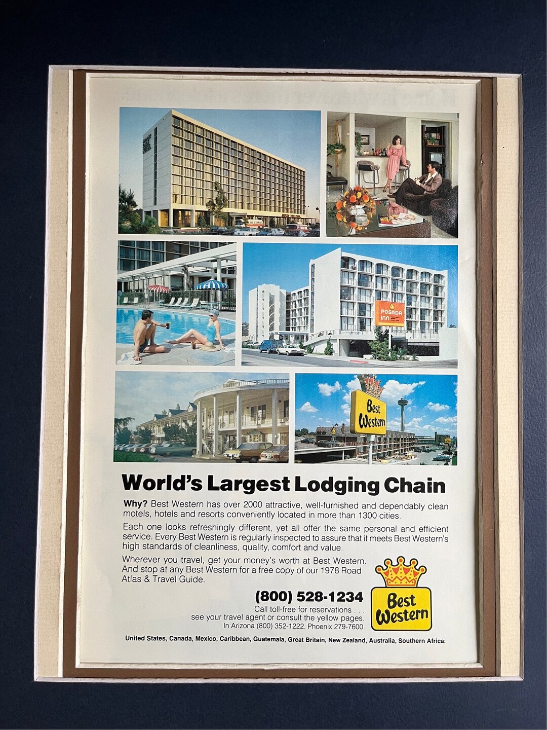 1970's Best Western Print Advertisement - Etsy