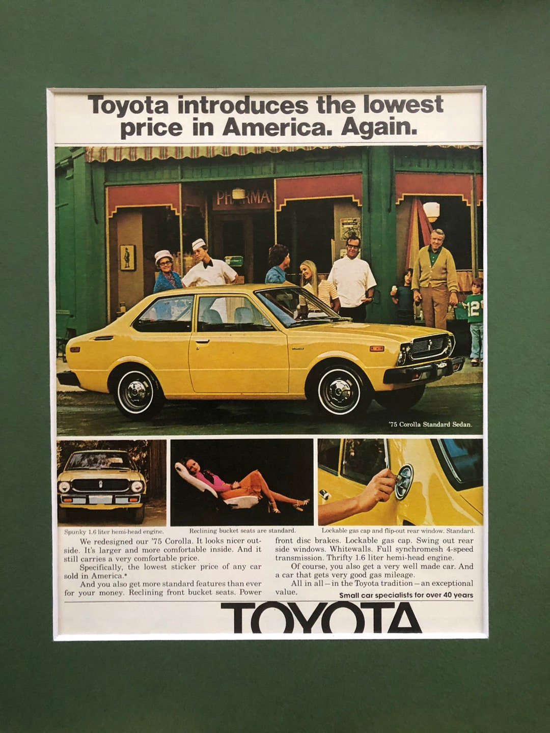70's Toyota Corolla "toyota Introduces the Lowest Price in America ...
