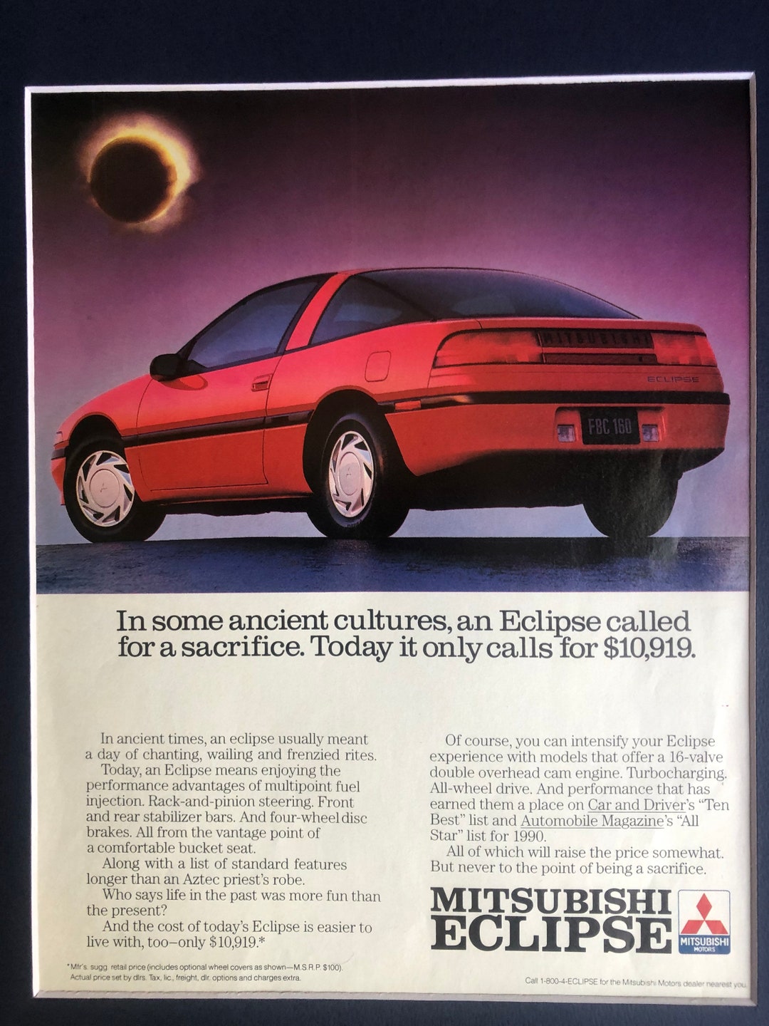 1990's Mitsubishi Eclipse Advertisement - Etsy