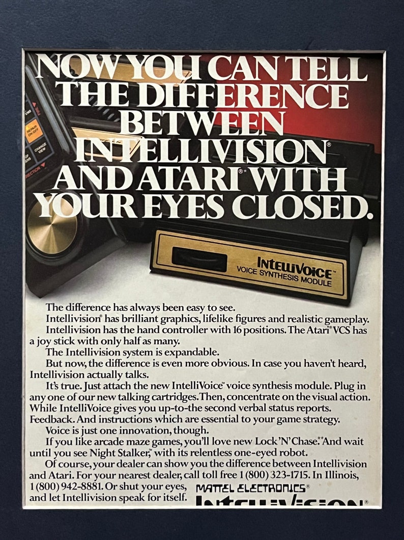 1980's Mattel Electronics Intellivision Print Advertisement - Etsy