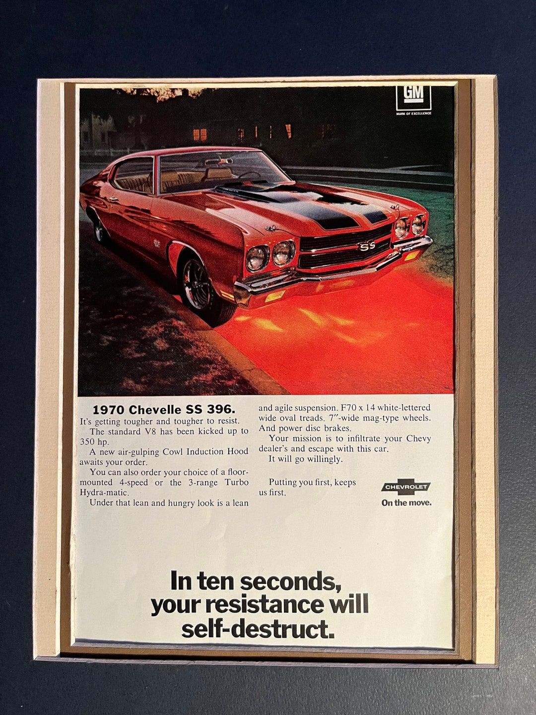 1970's Chevy Chevelle SS 396 Print Advertisement - Etsy