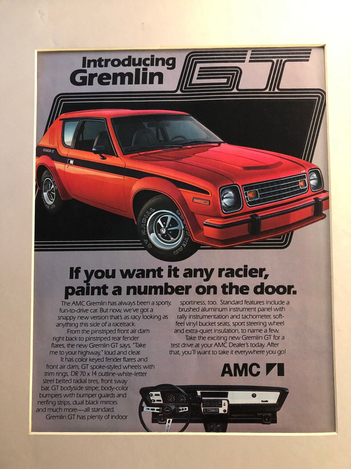1970's AMC Gremlin Print Advertisement if You Want It Any More Racier ...