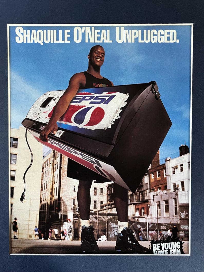 1990's Shaquille O'neal Pepsi Print Advertisement - Etsy