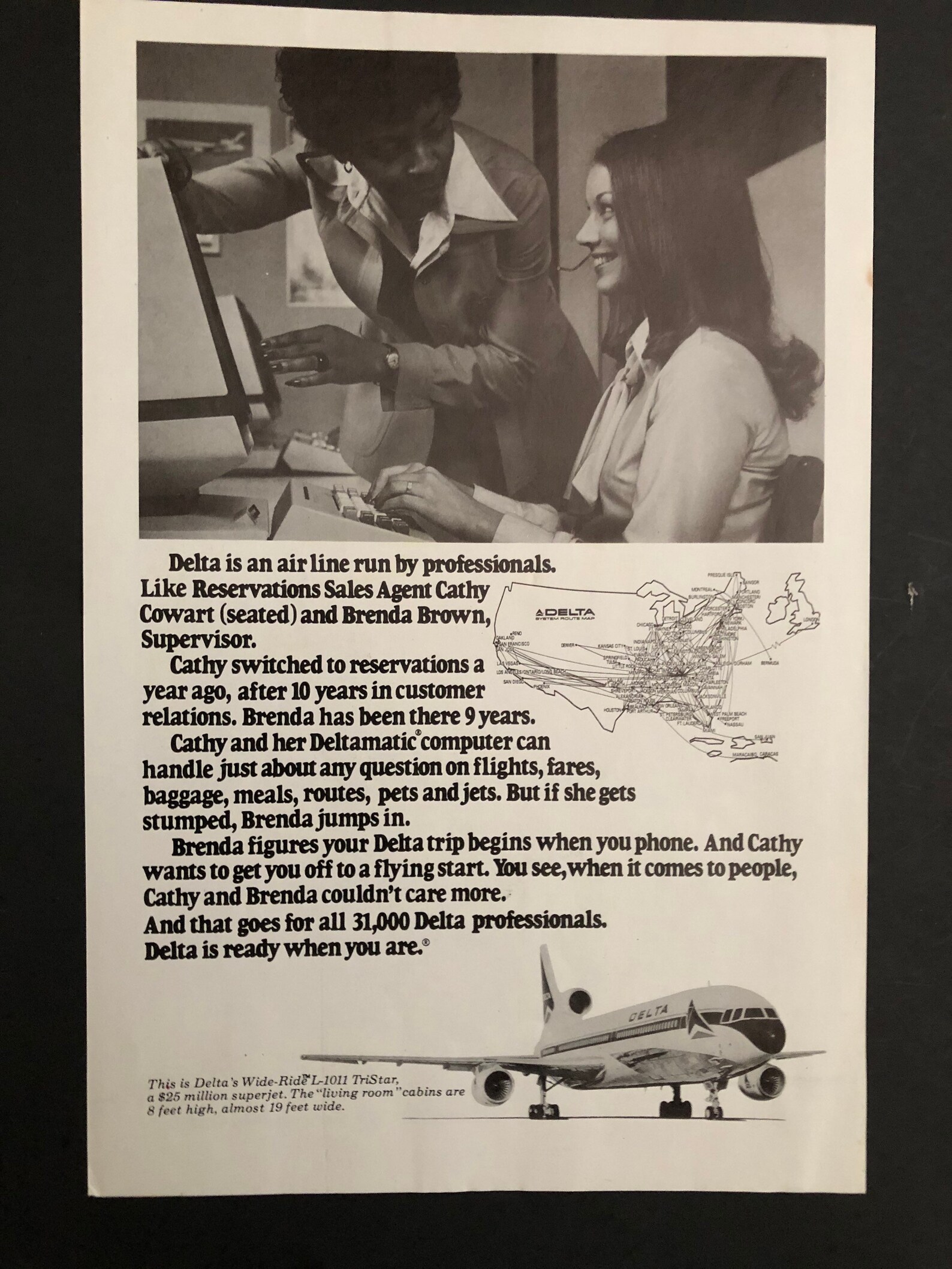 1970's Delta Airlines Print Advertisement | Etsy