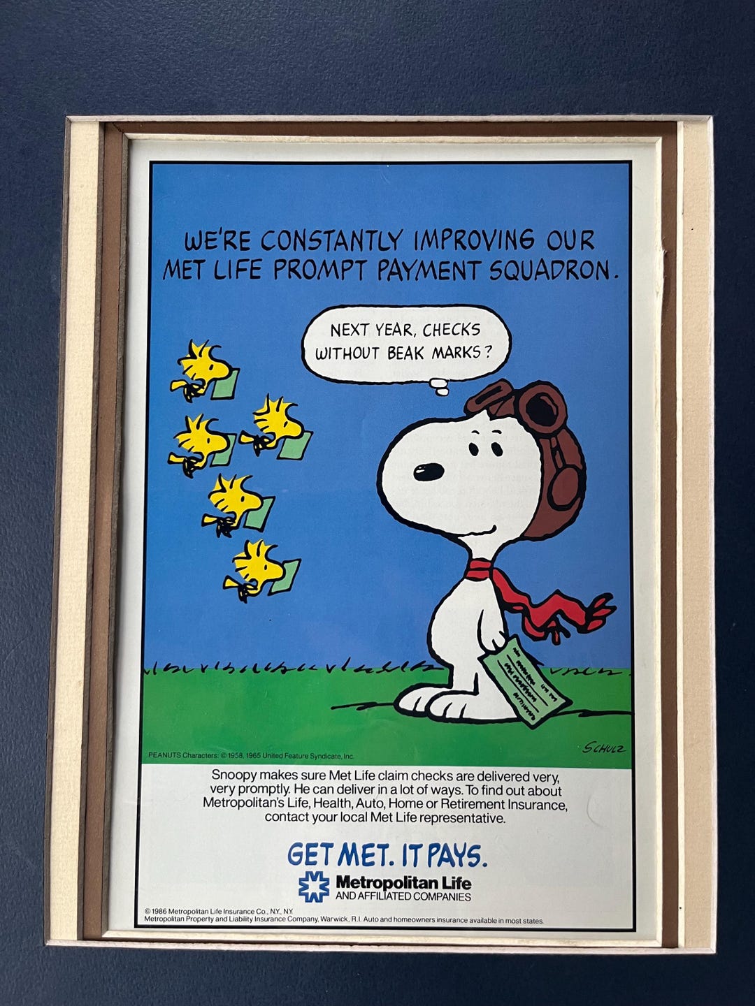 1980's Snoopy Metlife Original Print Ad - Etsy