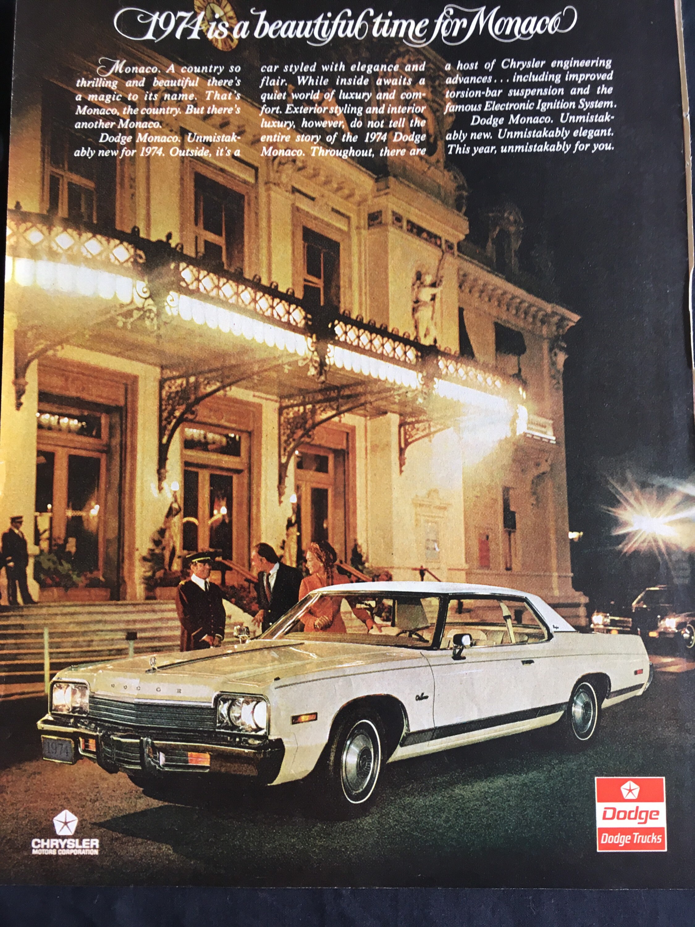 70's Chrysler Monaco “70's is a Beautiful Time for Monaco “ Original ...