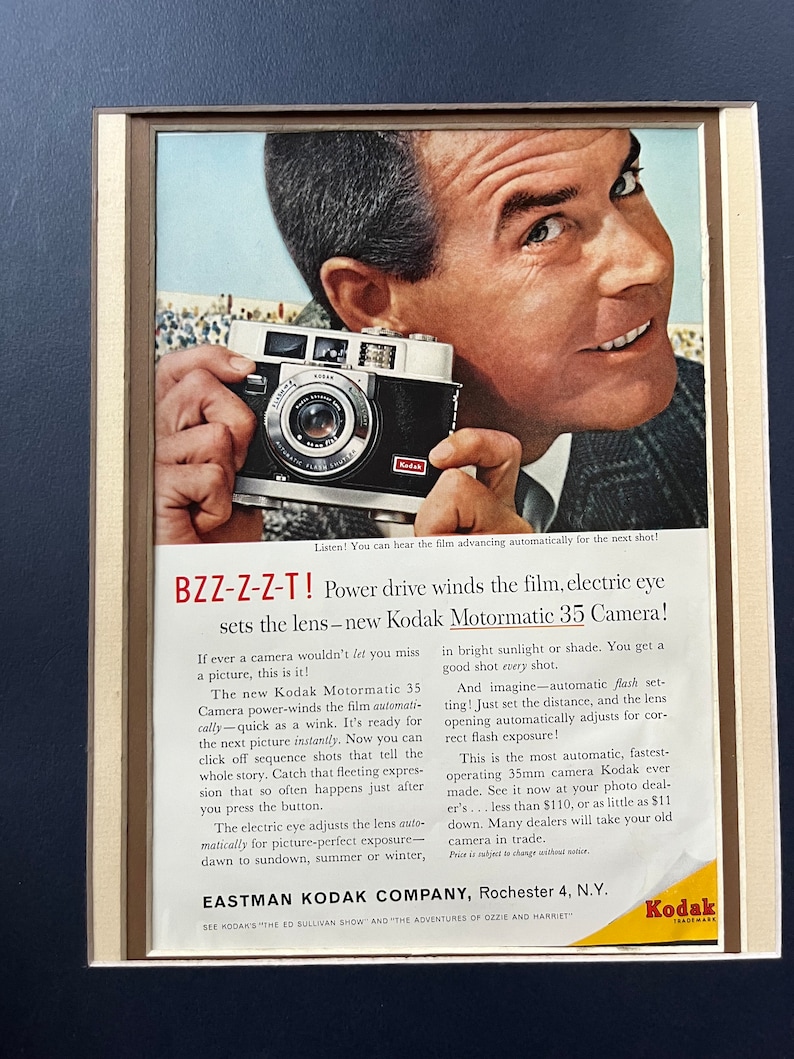 1960's Kodak Motormatic 35 Camera Advertisement - Etsy