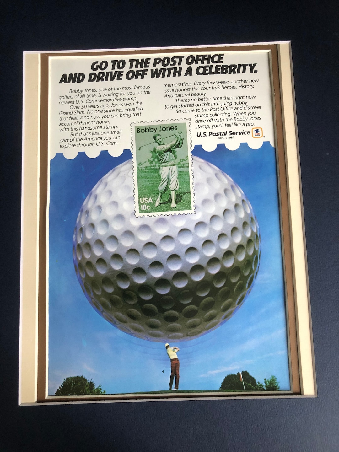 1980's Bobby Jones U.S. Commemorative Stamp Print Advertisement - Etsy