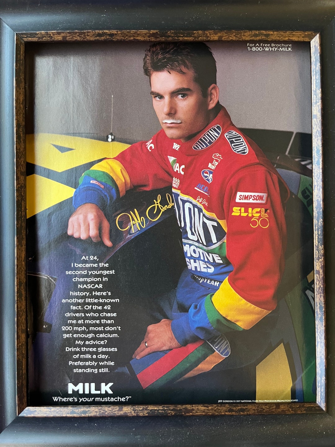 1990's Jeff Gordon Milk Promotion Advertisement - Etsy
