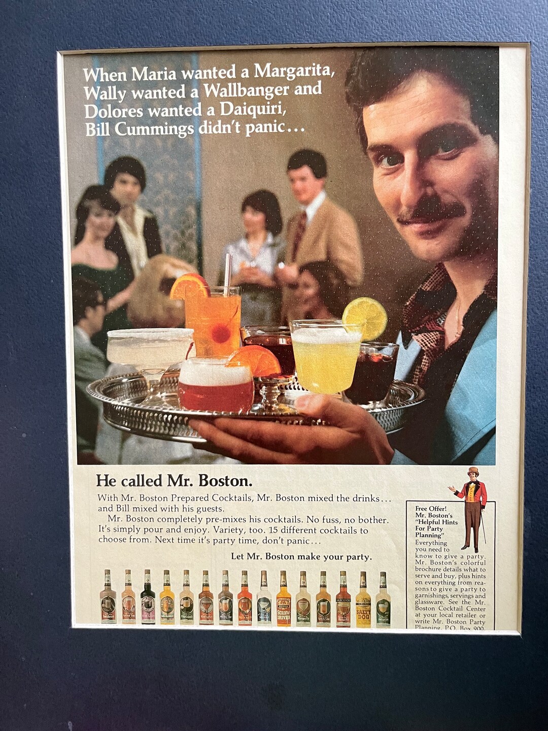 1970's Mr. Boston Print Advertisement - Etsy