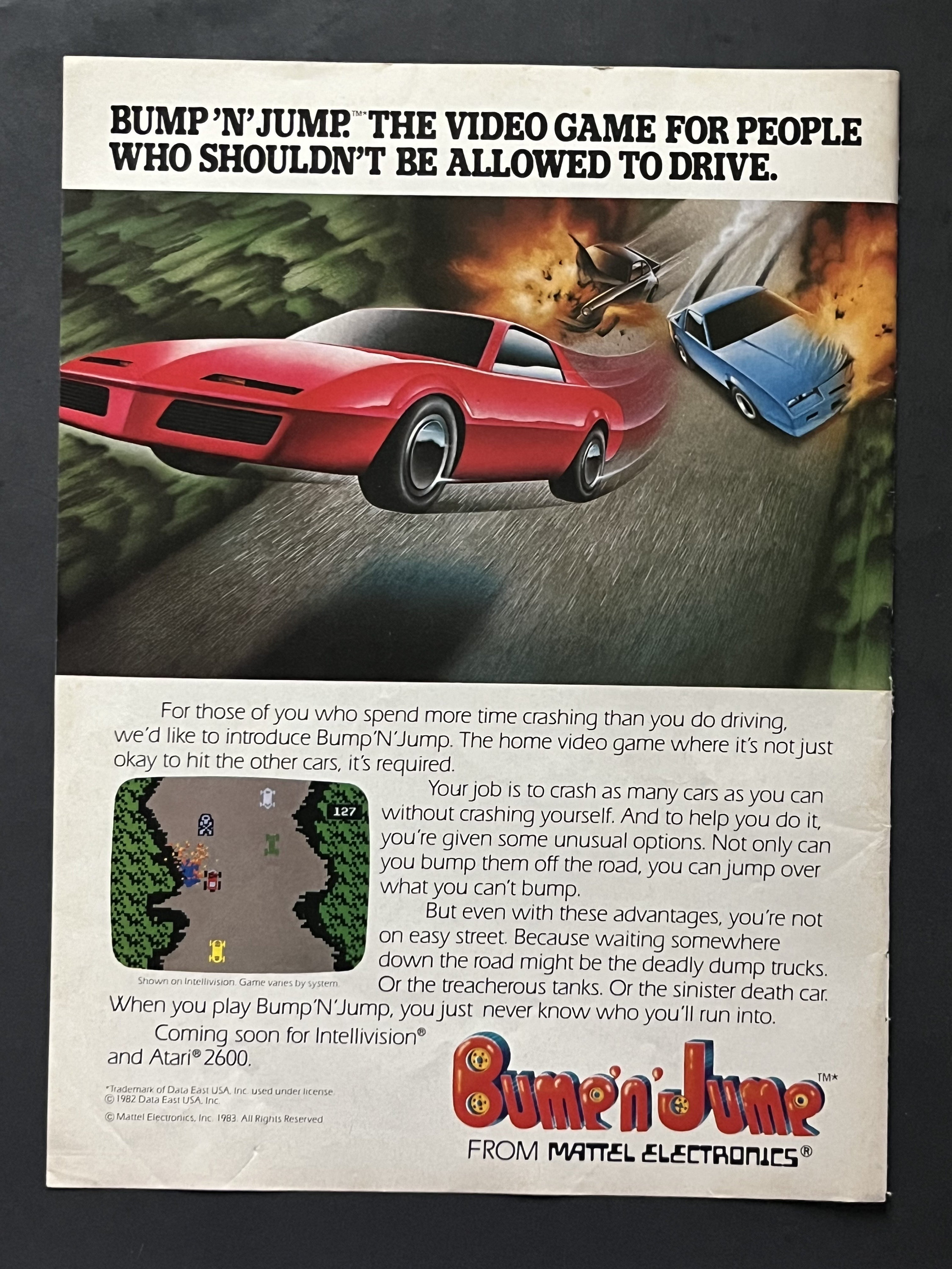 1980's Mattel Electronics Bump 'N' Jump Video Game for Intellivison and ...