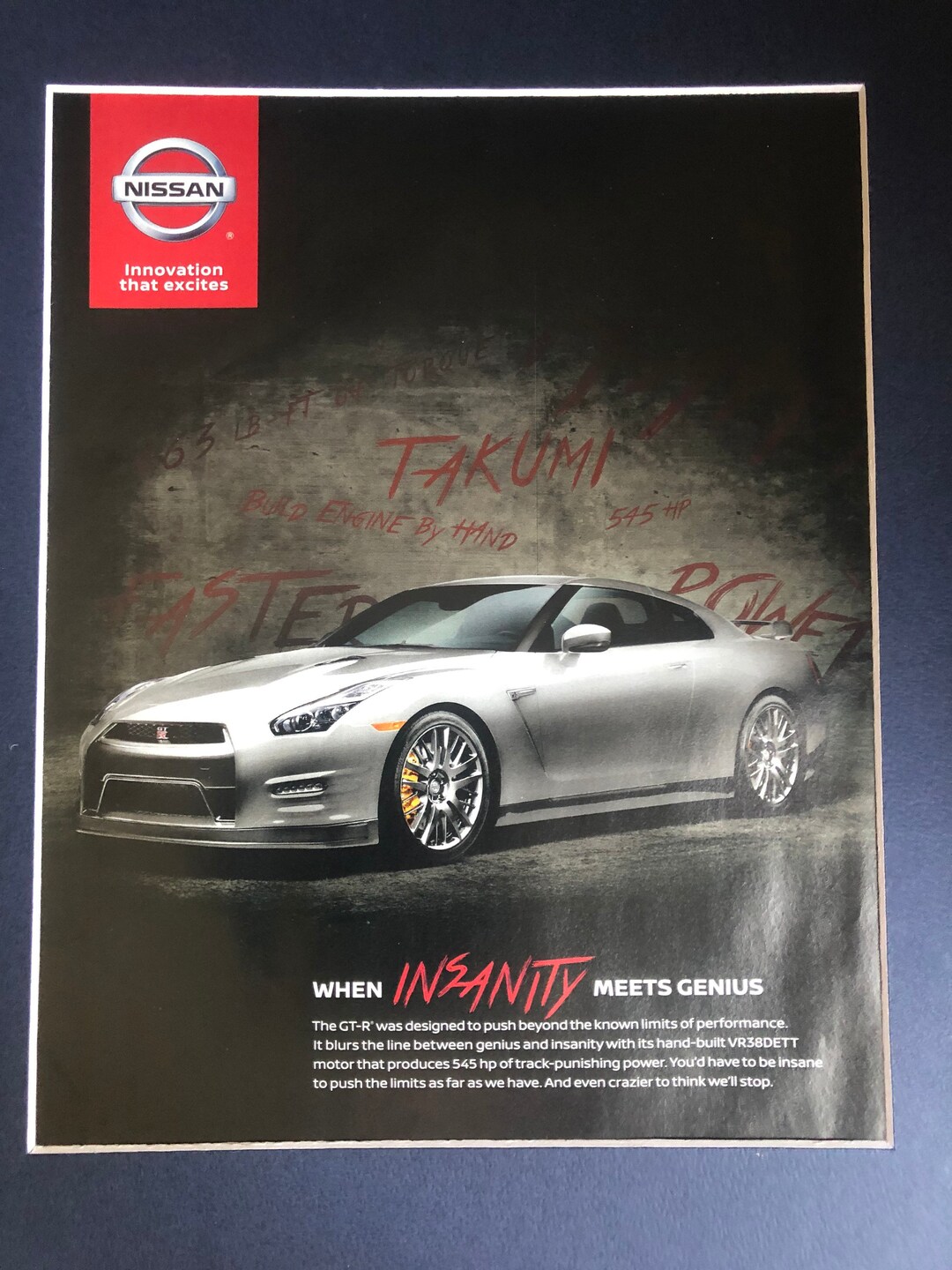 2000's Nissan GT-R Advertisement "when Insanity Meets Genius" - Etsy