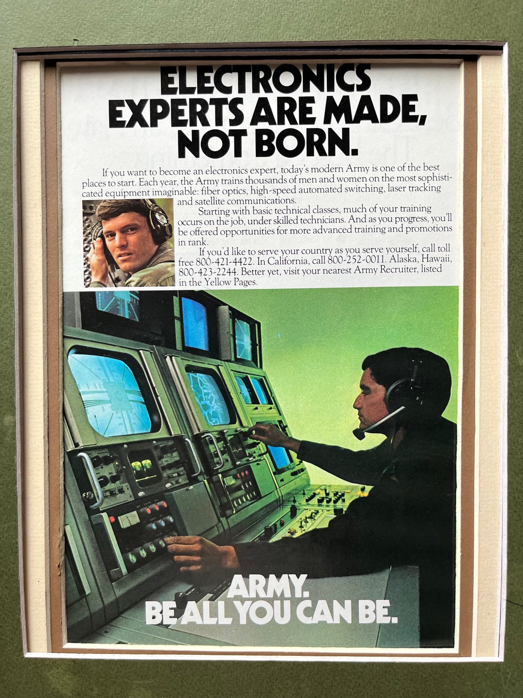 1980's US Army Electronics Print Advertisement - Etsy