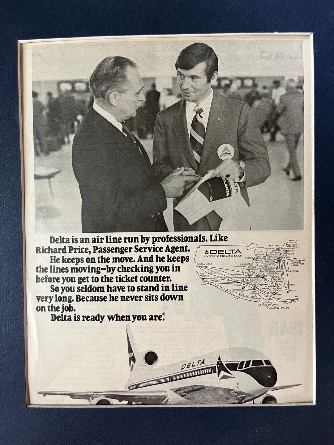 1970's Delta Air Line Passenger Service Agent Richard Price ...
