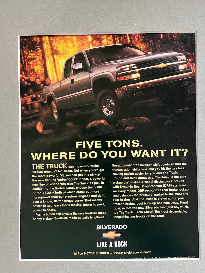 1990's Chevy Silverado Advertisement - Etsy