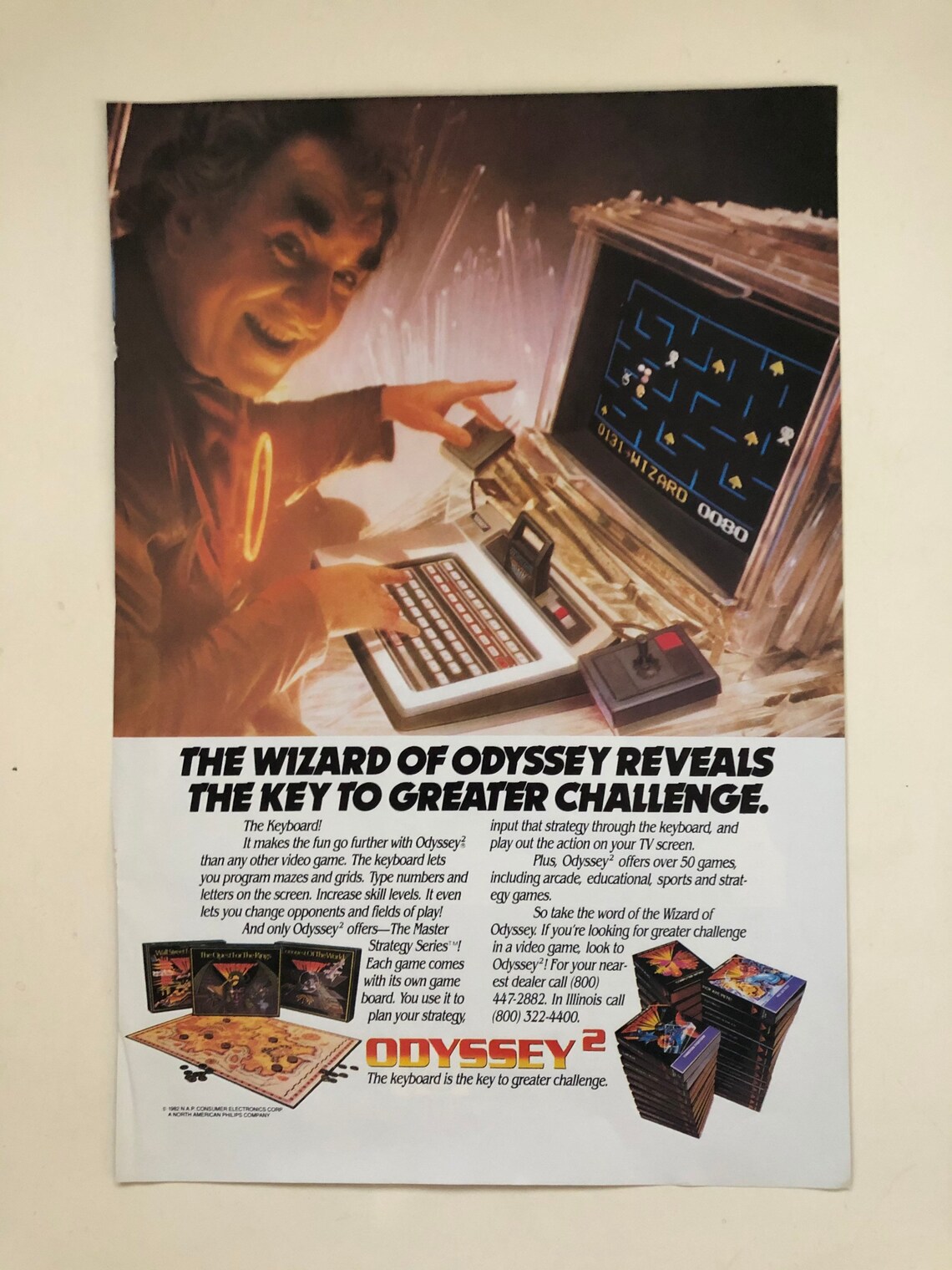 1980's Odyssey 2 Video Game Advertisement "the Wizard of Odyssey ...