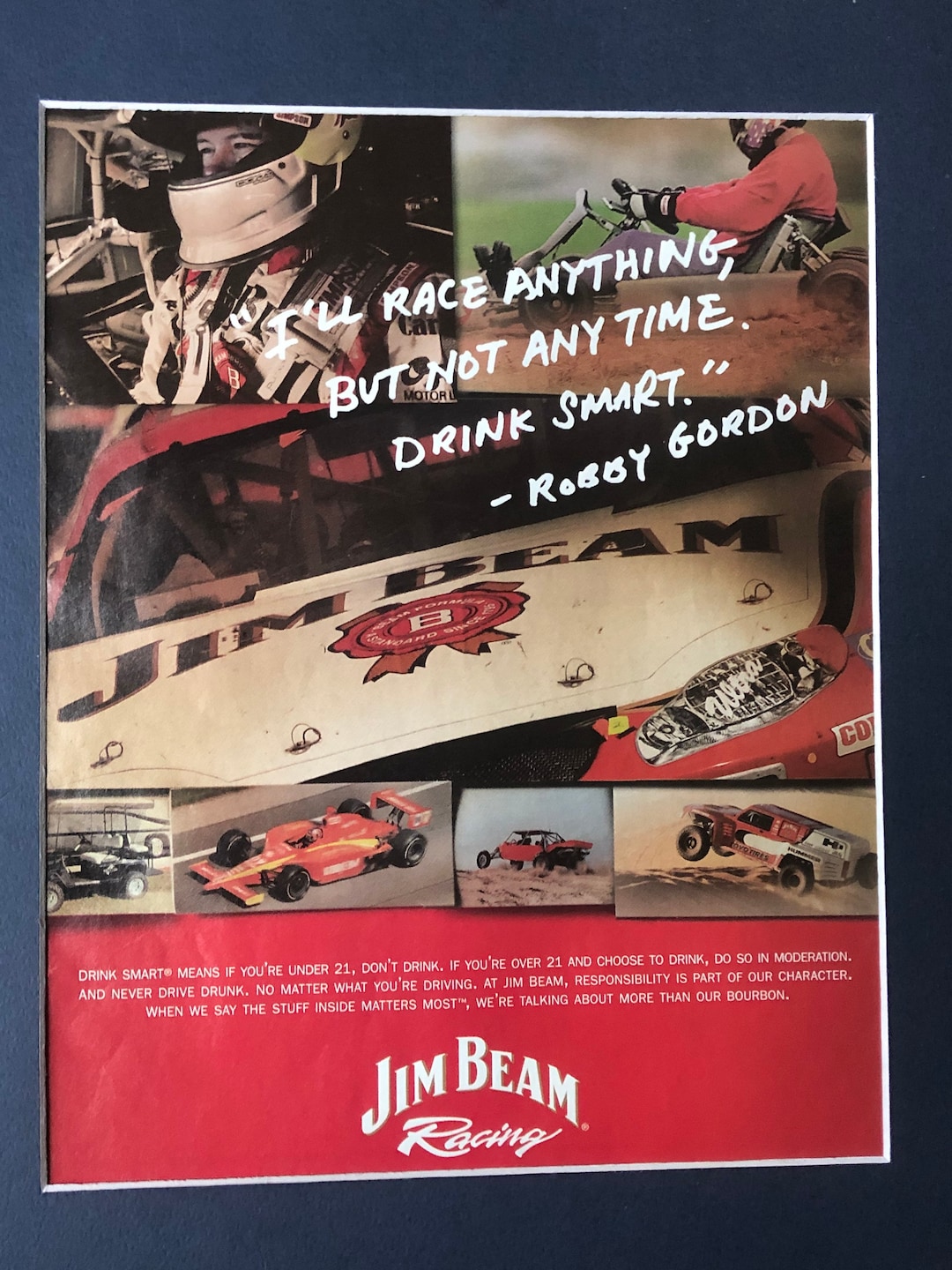 2000's Jim Beam Racing Print Advertisement - Etsy