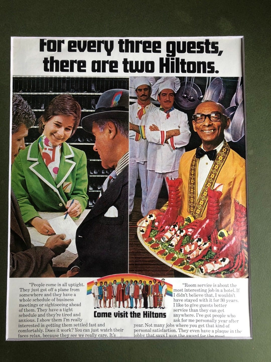 1970's Hilton Hotel Print Advertisement - Etsy