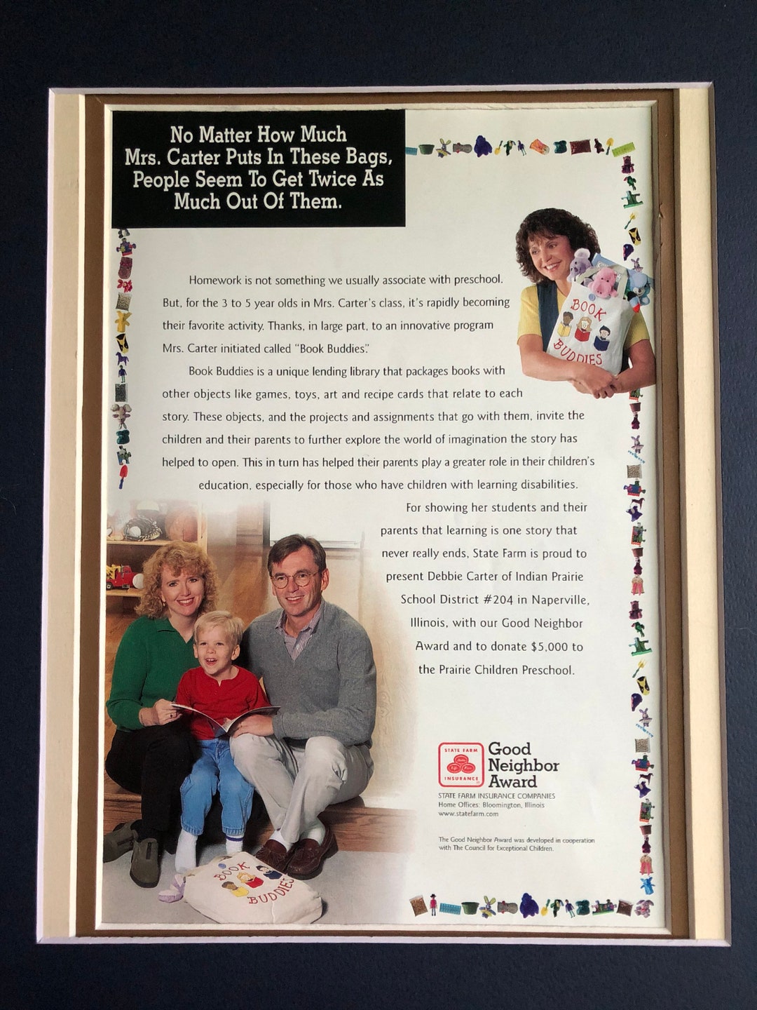 1990's State Farm Good Neighbor Award - Debbie Carter Indian Prairie ...