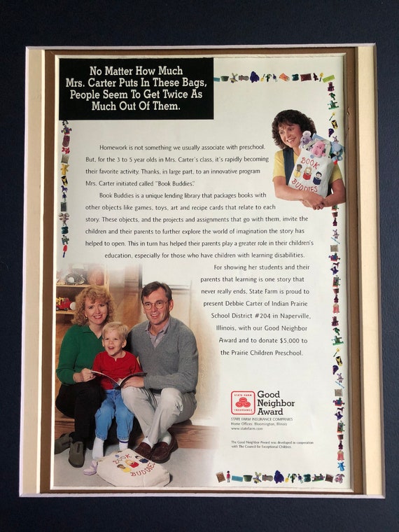 1990's State Farm Good Neighbor Award Debbie Carter | Etsy