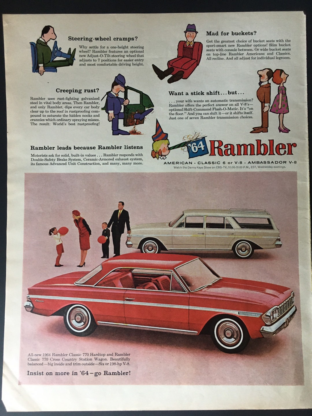 1960's Rambler- Danny Kaye CBS Advertisement - Etsy