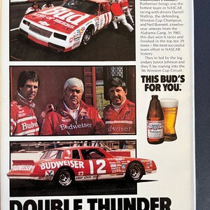 1980's Junior Johnson Budweiser Racing Team Print Advertisement - Etsy
