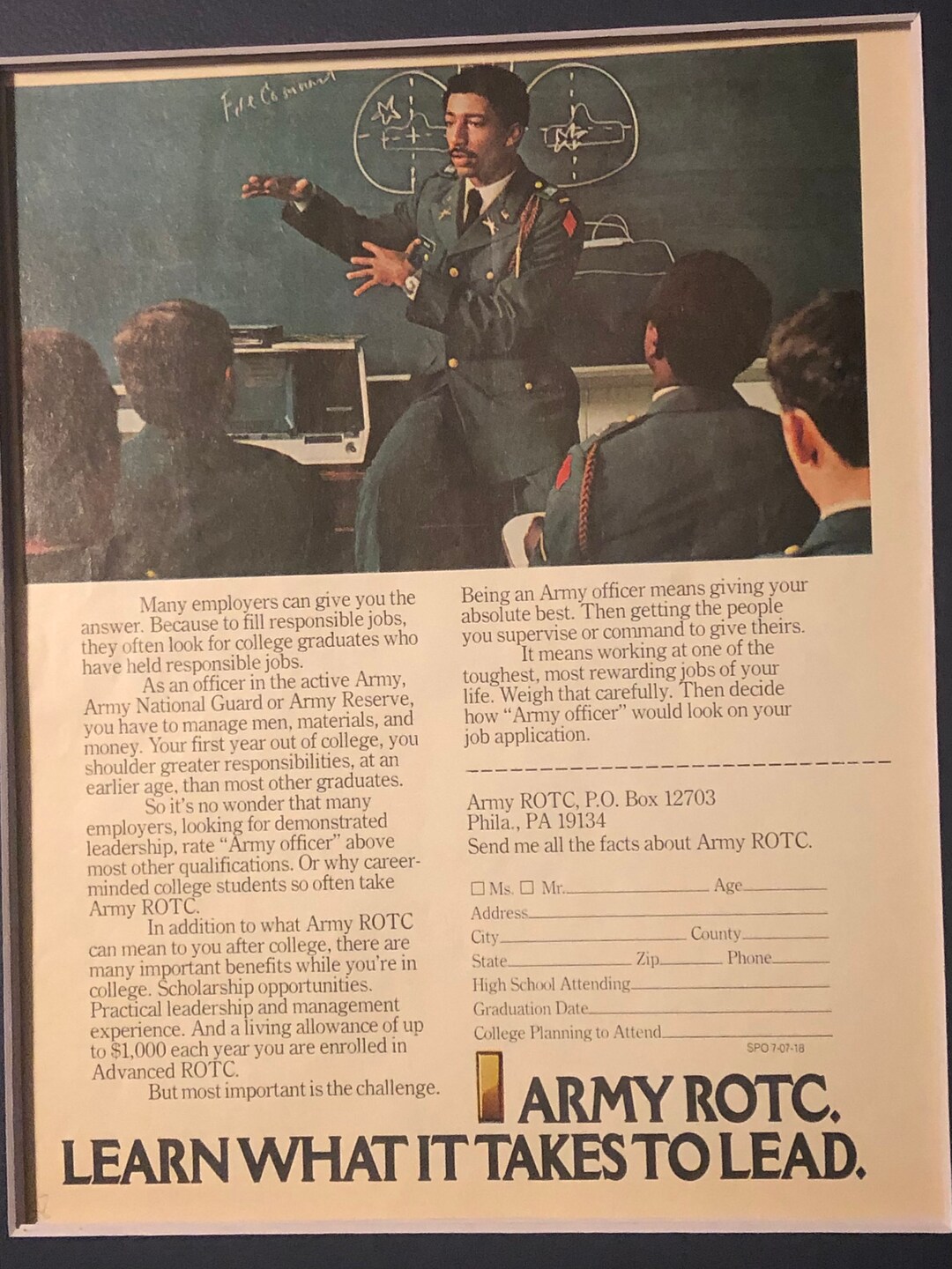 70's Army ROTC Print Advertisement - Etsy