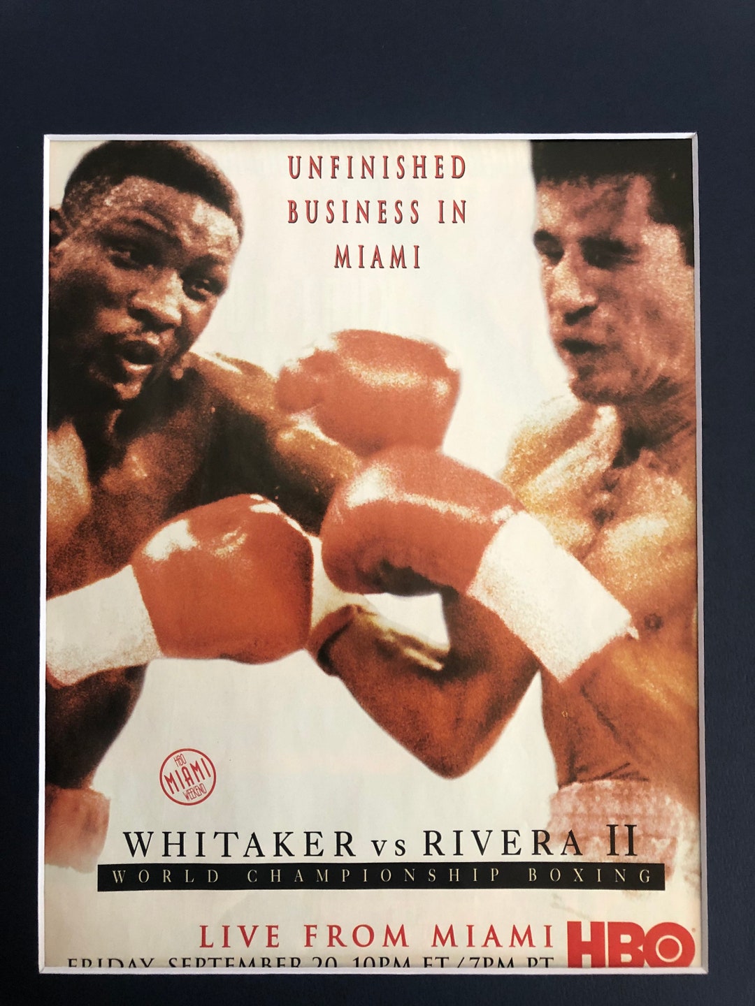 1990's World Championship Boxing Advertisement "unfinished Business in ...
