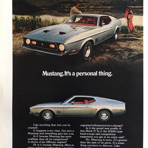 1970's Ford Mustang Advertisement "mustang, It's a Personal Thing" - Etsy
