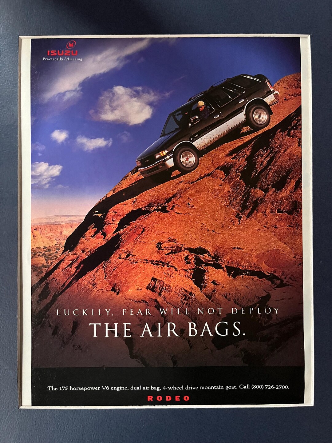 1990's Isuzu Rodeo Advertisement "luckily, Fear Will Not Deploy the Air ...