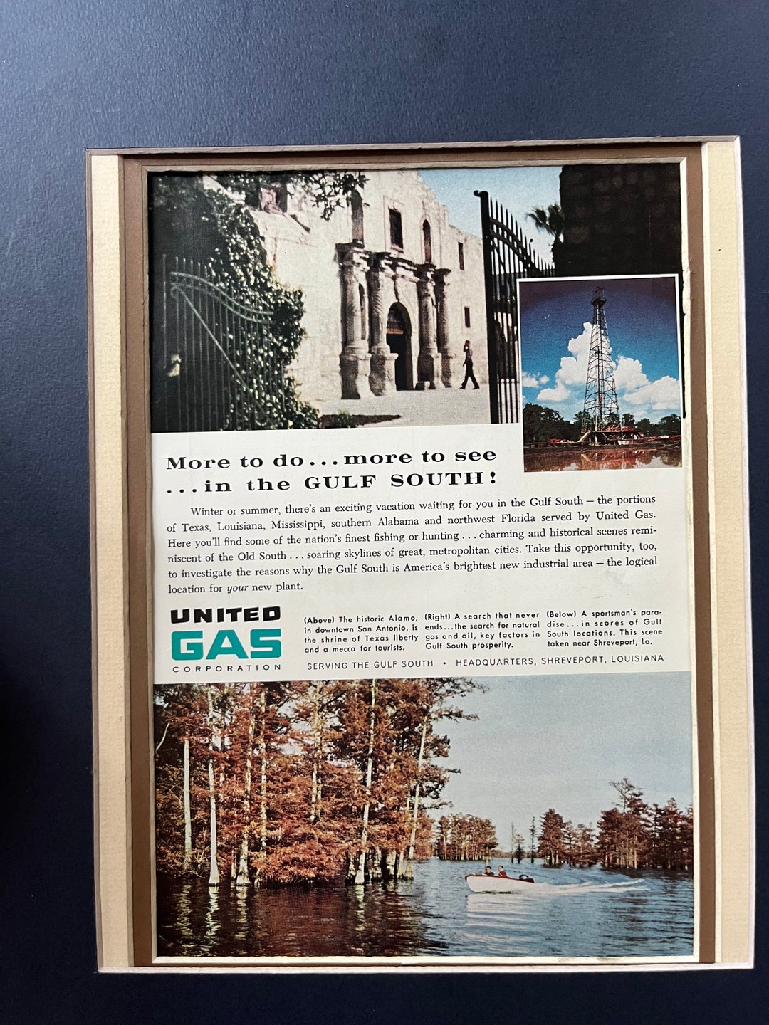 1960's United Gas Corporation Gulf South Advertisement - Etsy