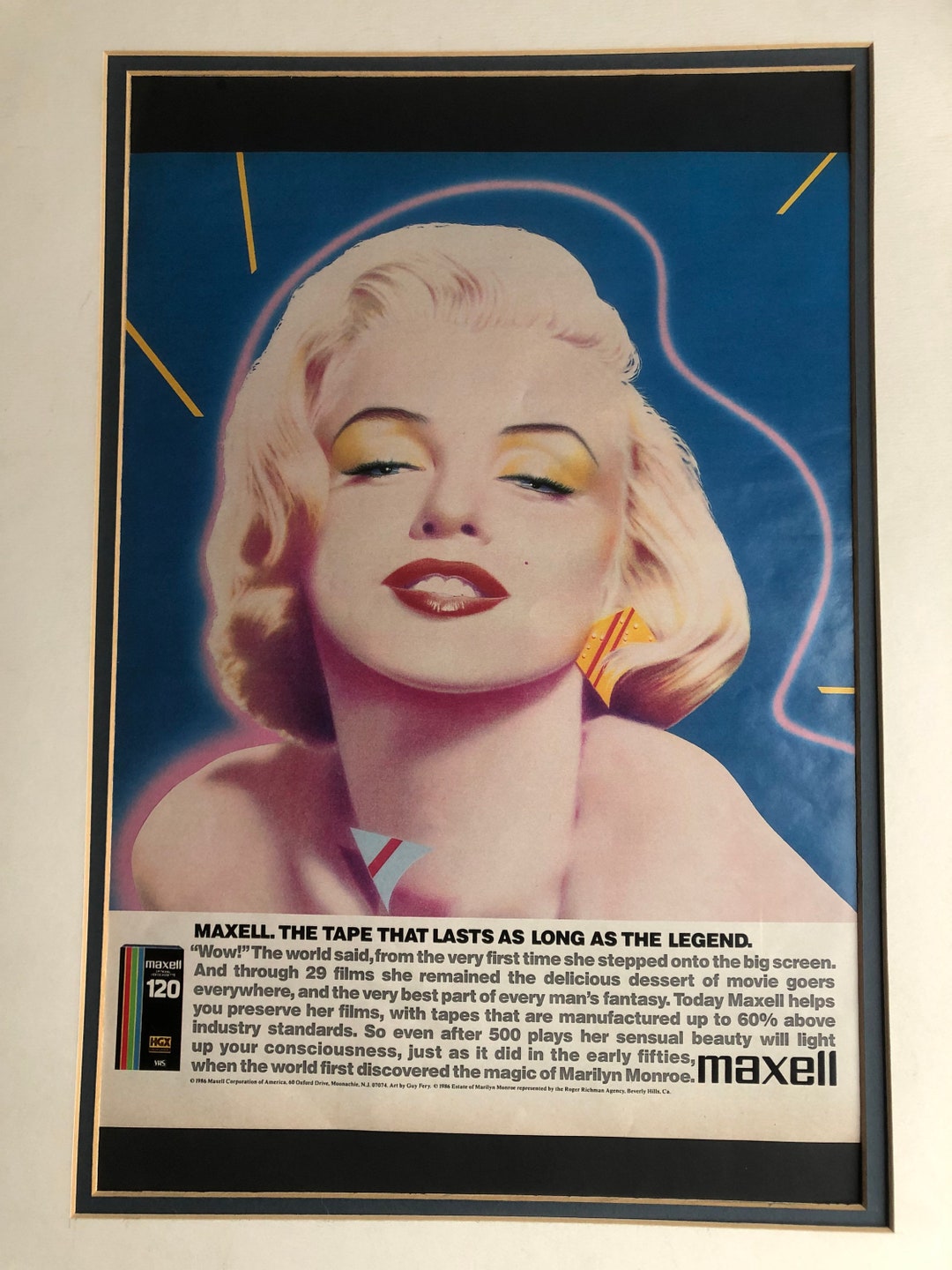 1980's Maxell Marilyn Monroe Advertisement - Etsy