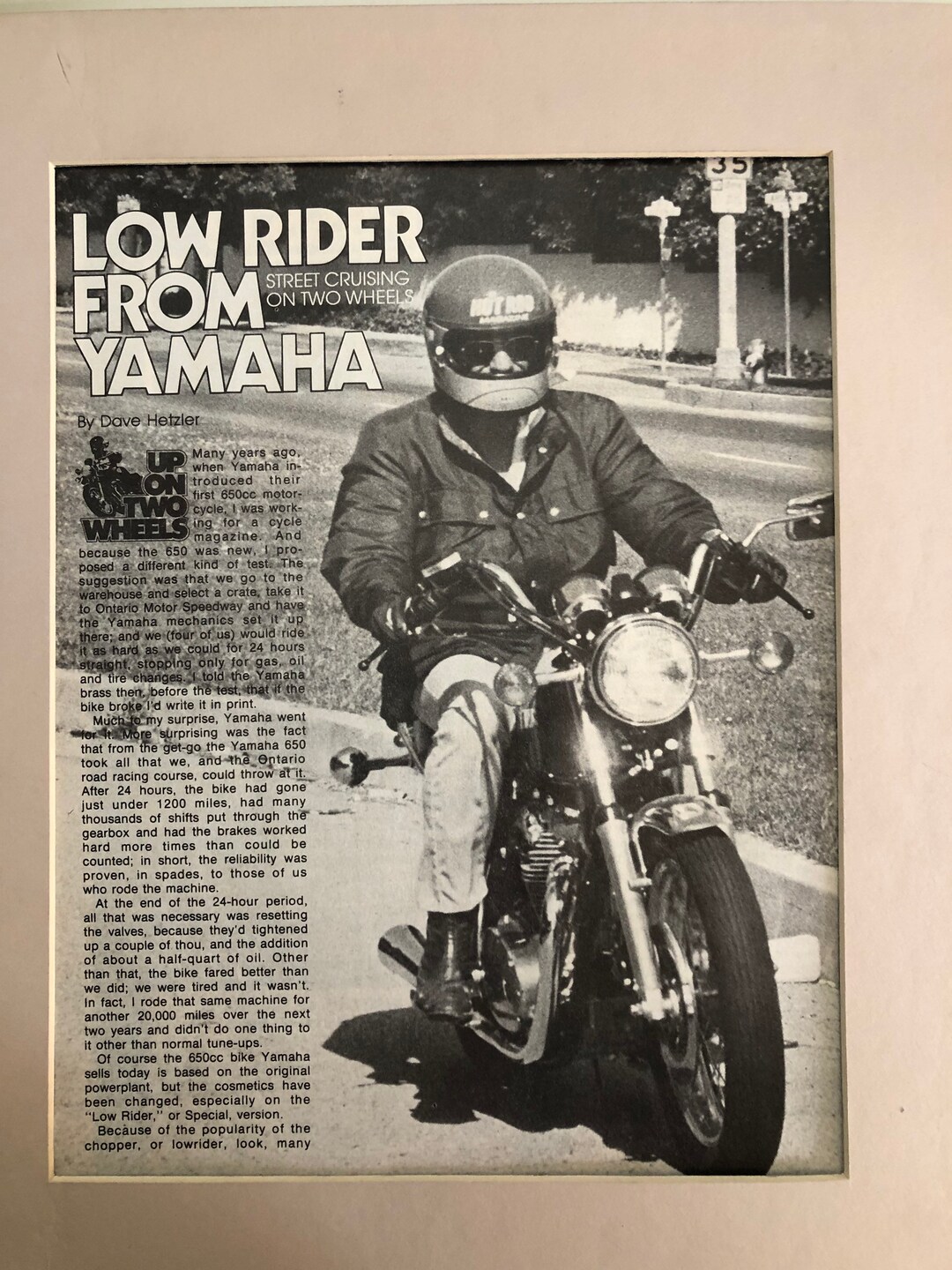 1970's Yamaha Low Rider Print Advertisement "street Cruising on Two ...