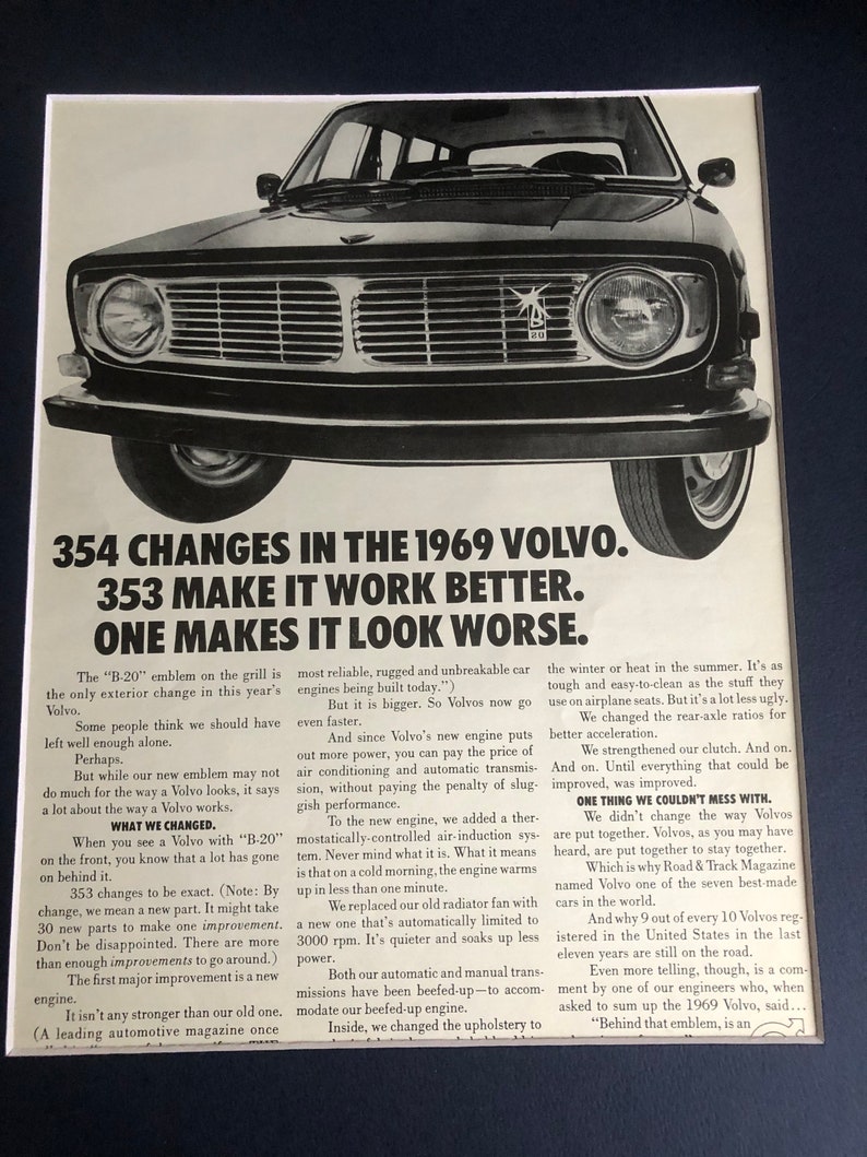 1960's Volvo Original Print Advertising - Etsy