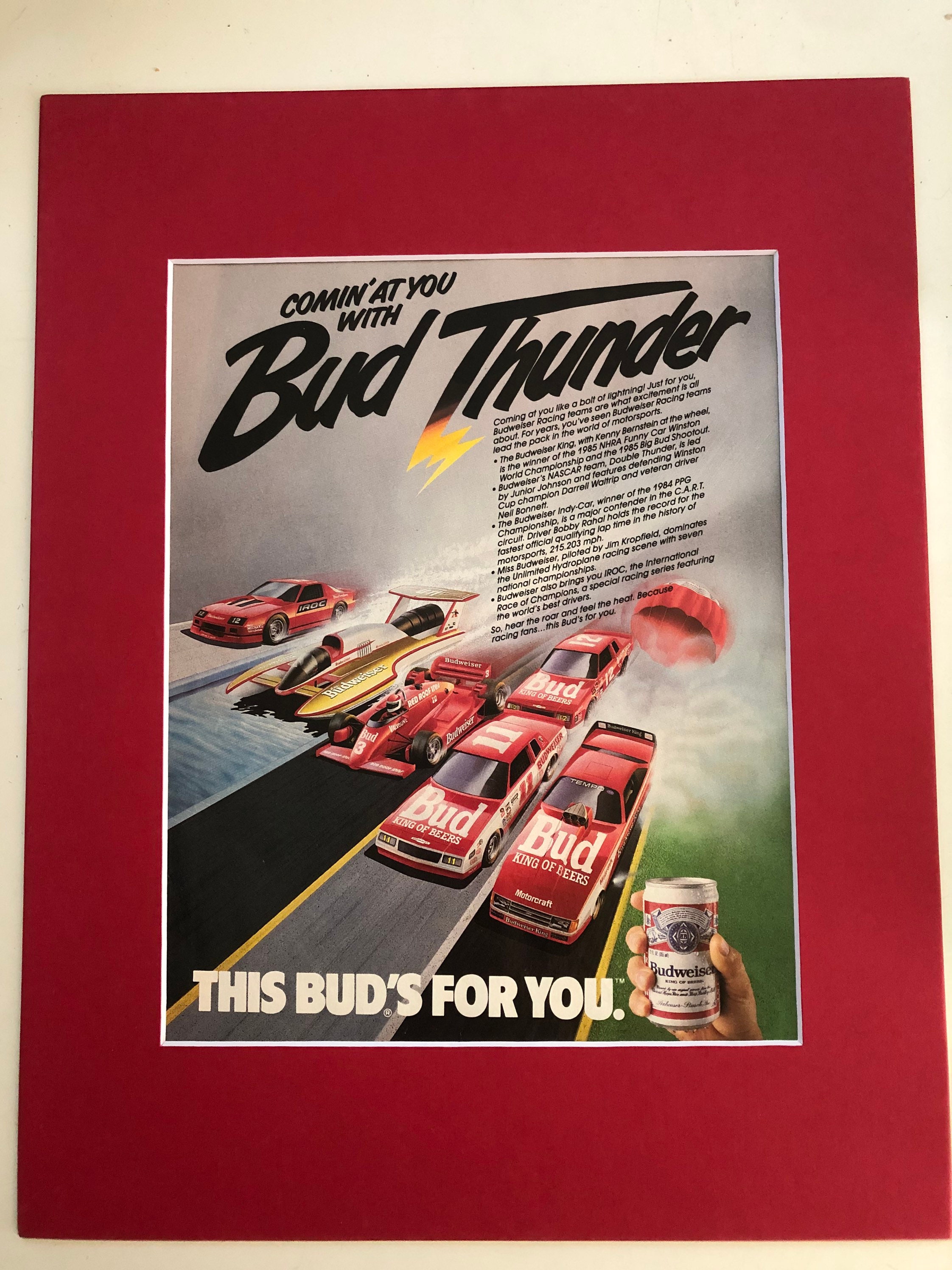 1980's Bud Beer Advertisement "bud Thunder" - Etsy