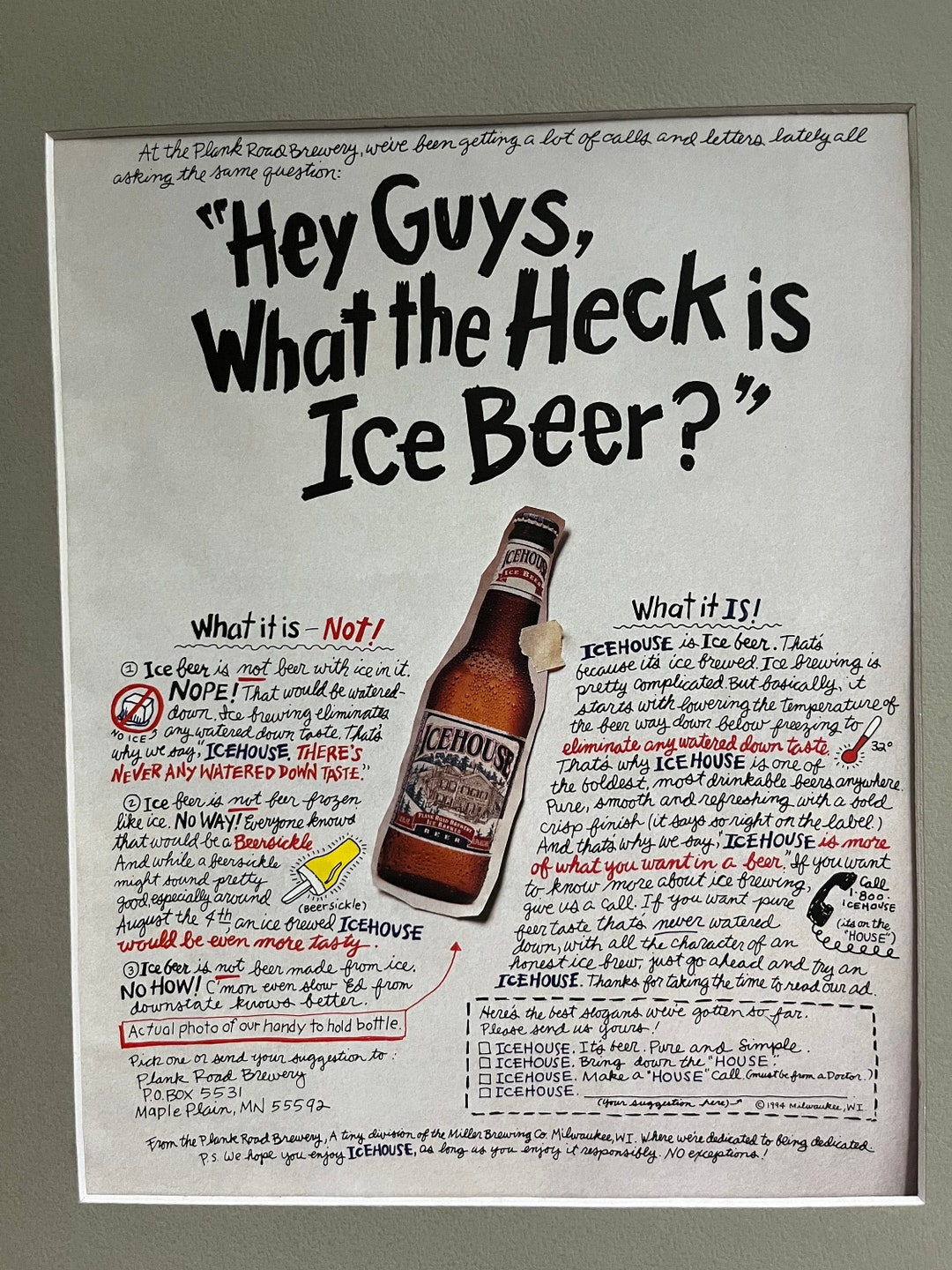 1990's Icehouse Beer Print Advertisement - Etsy