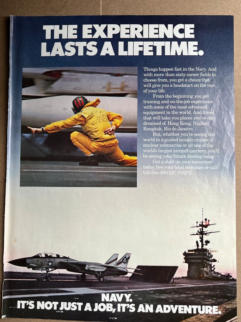 1980's United States Navy Advertisement the - Etsy