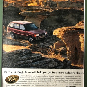 1990's Range Rover Advertisement "it's True. A Range Rover Will Help ...