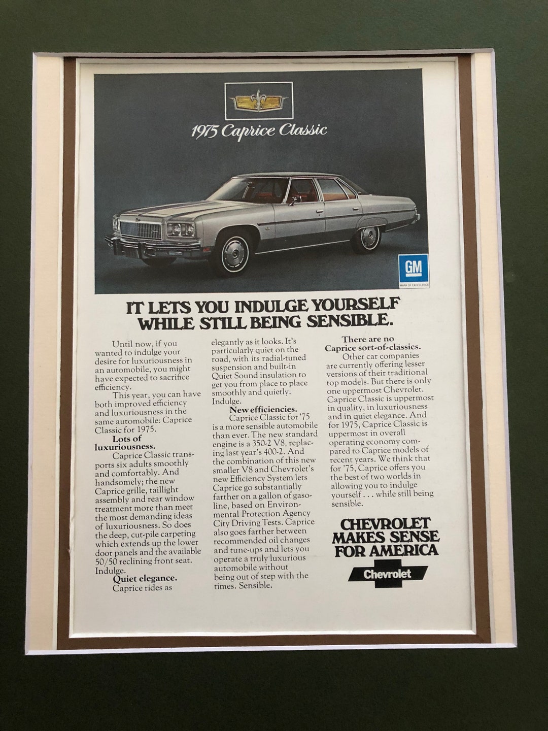 1970's Chevy Caprice Classic Print Advertisement - Etsy