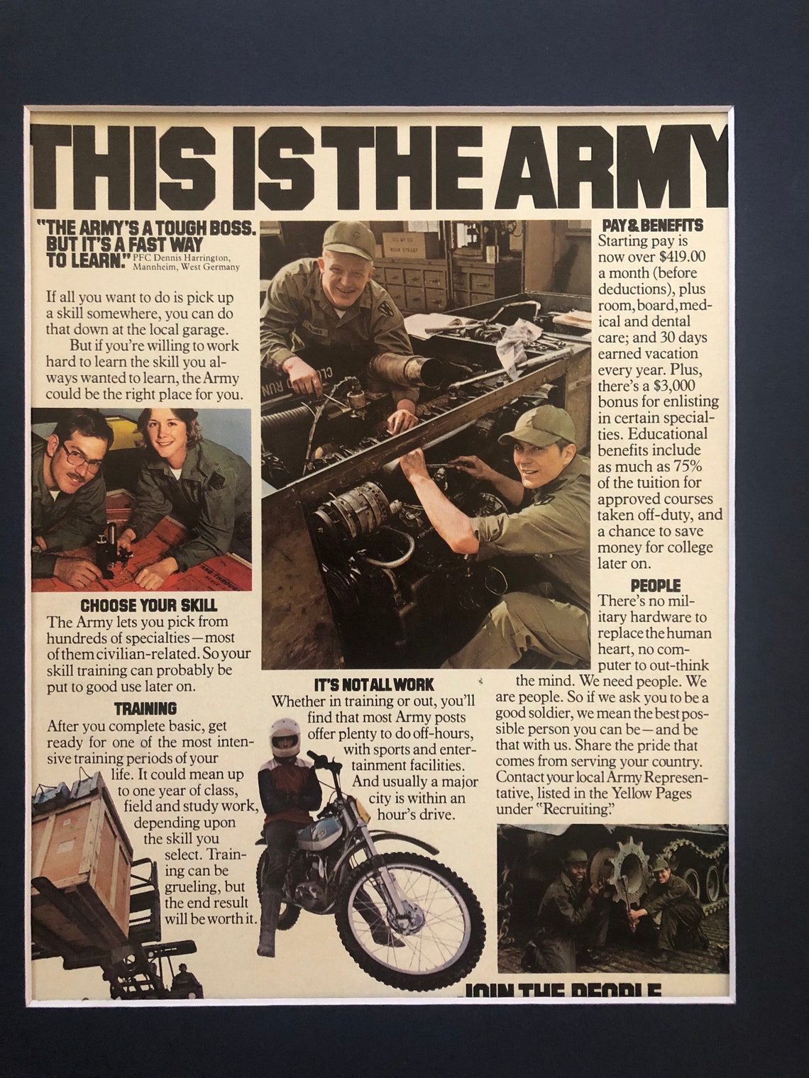1970's United States Army Advertisement This is the Army - Etsy.de