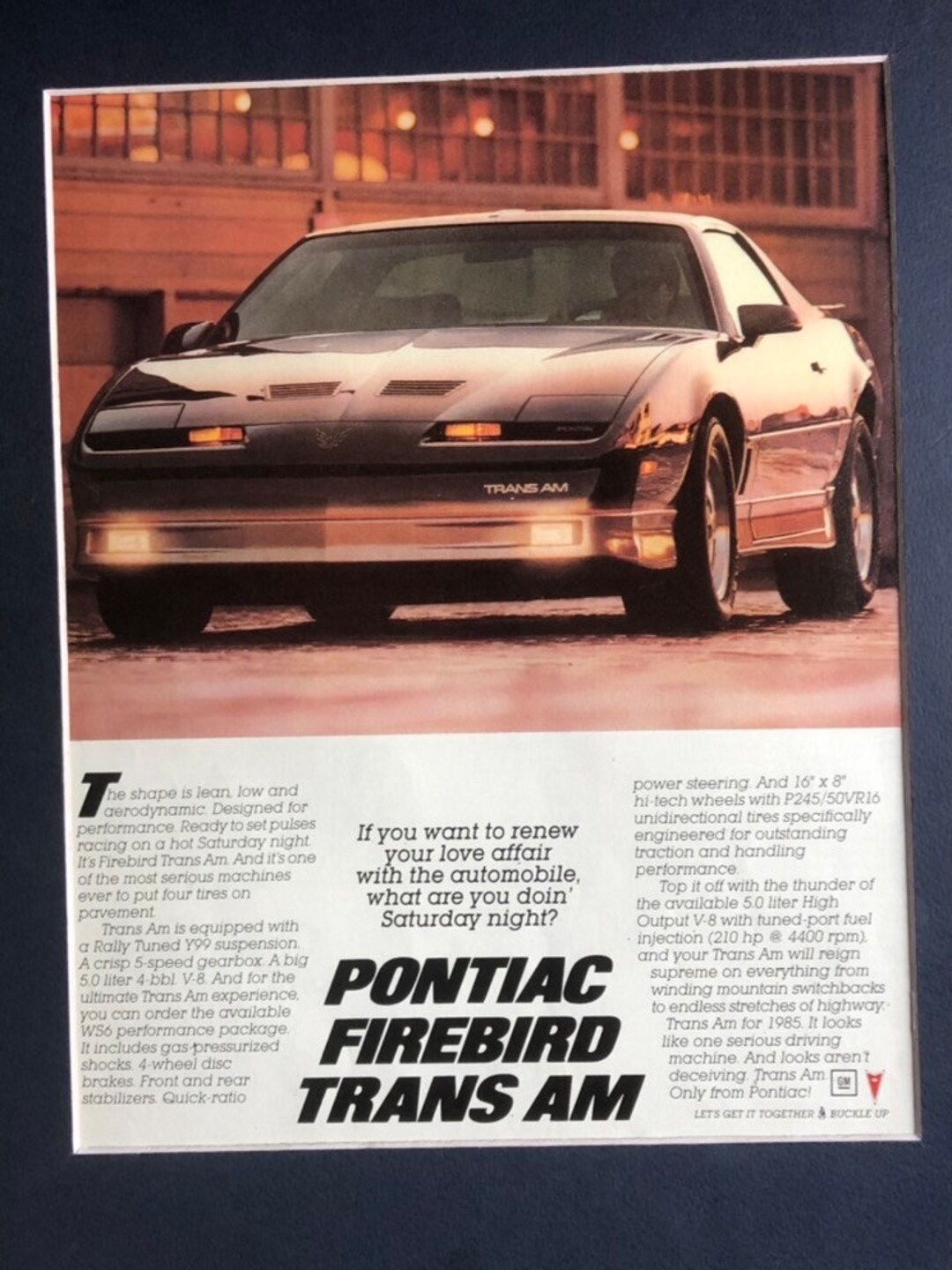1980's Pontiac Firebird Trans Am Print Advertisement - Etsy