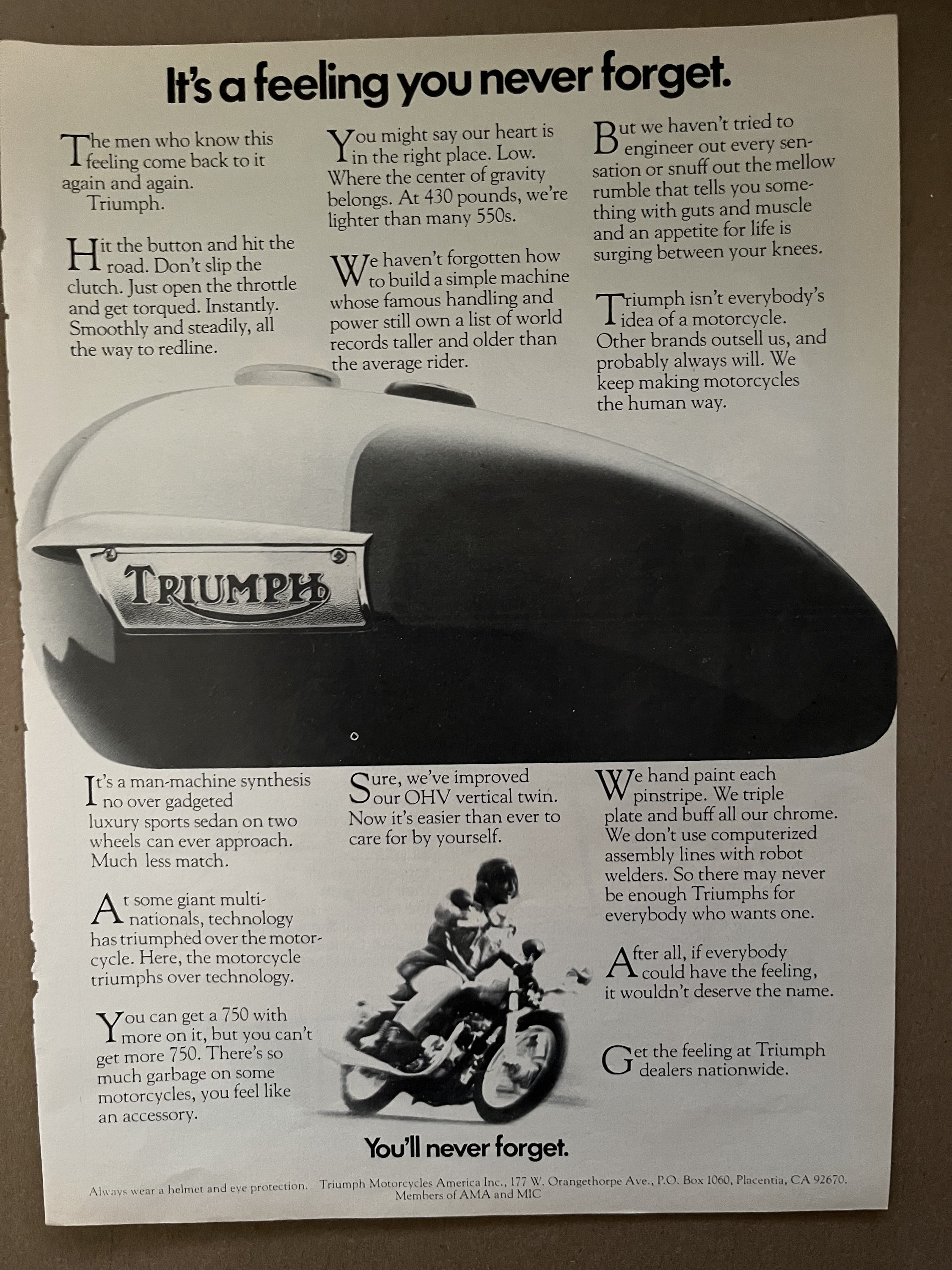 Vintage Triumph Motorcycle Ads