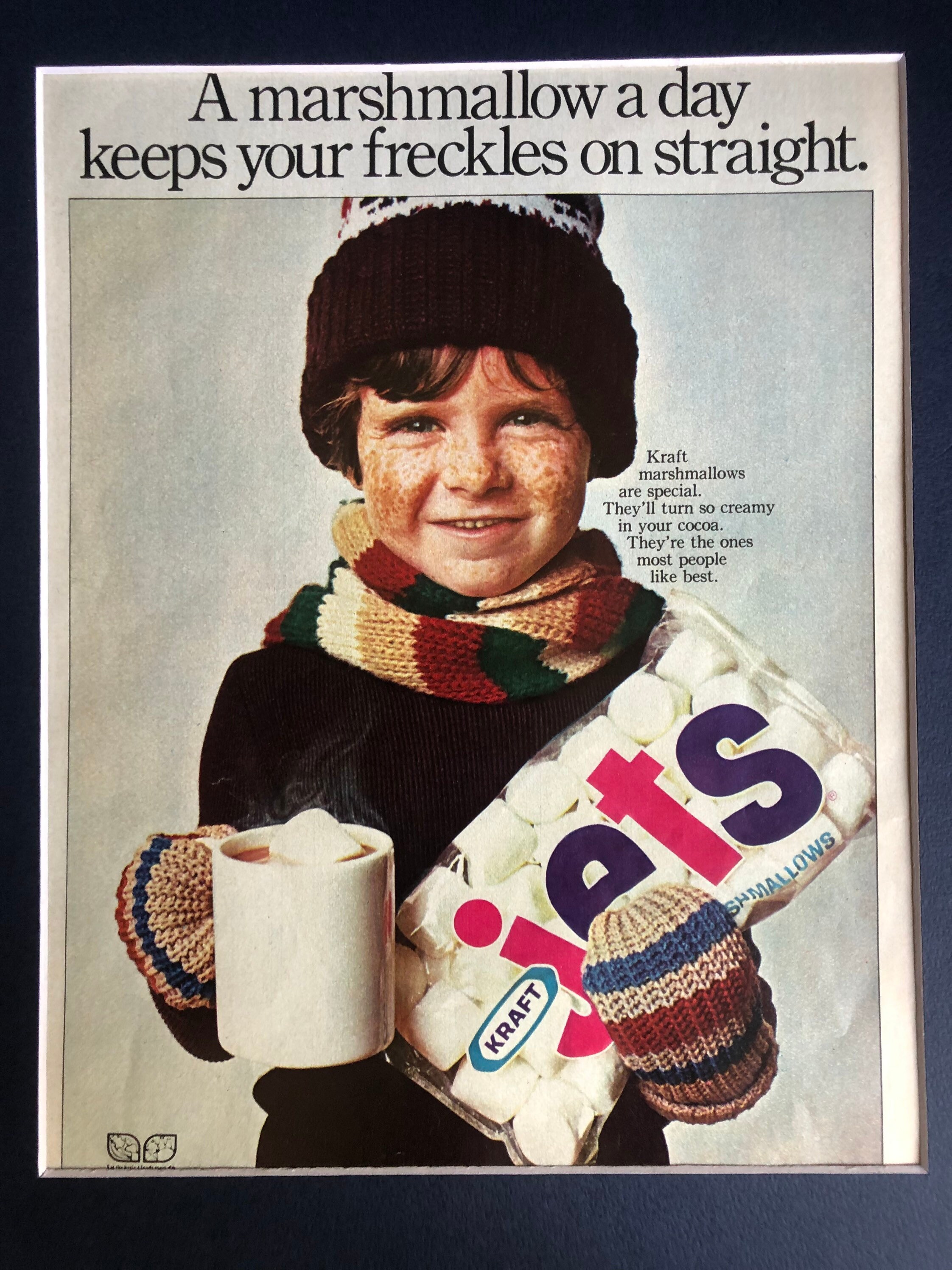 1970's Kraft Marshmallow Vintage Advertisement "a Marshmallow a Day ...