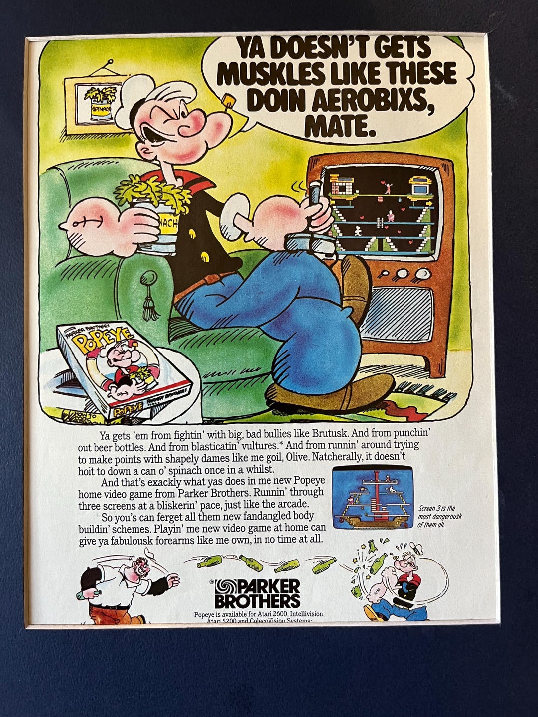 1980's Popeye Video Game Vintage Advertisement - Etsy