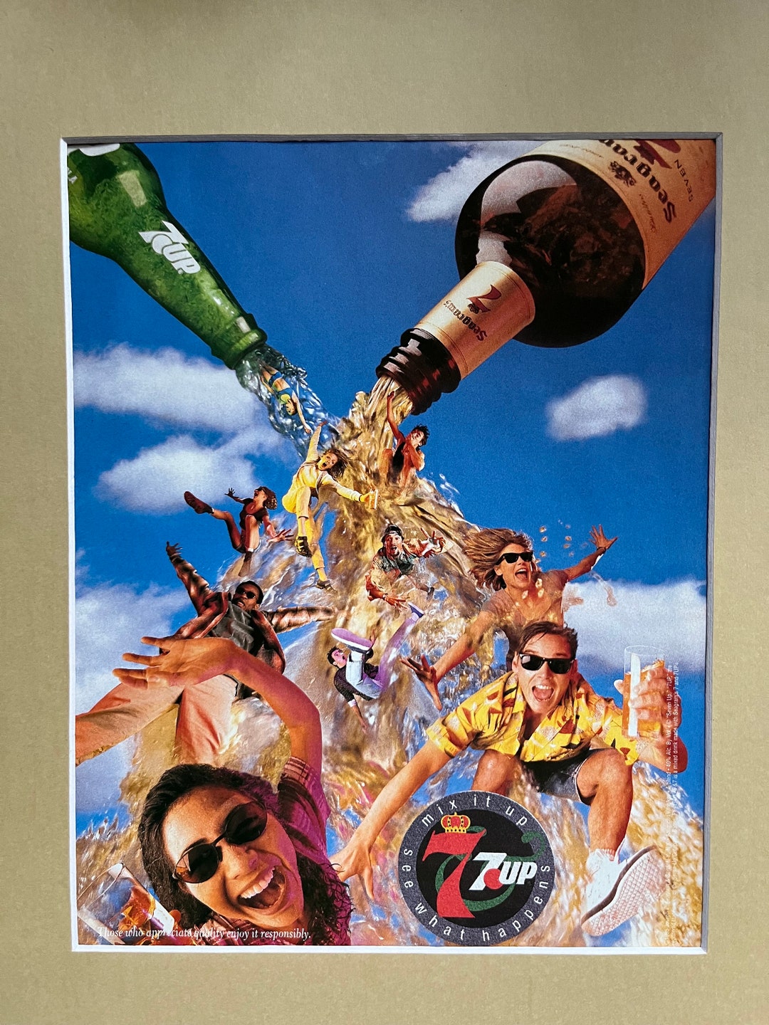 1990's Seagram's and 7up Soda Advertisement - Etsy