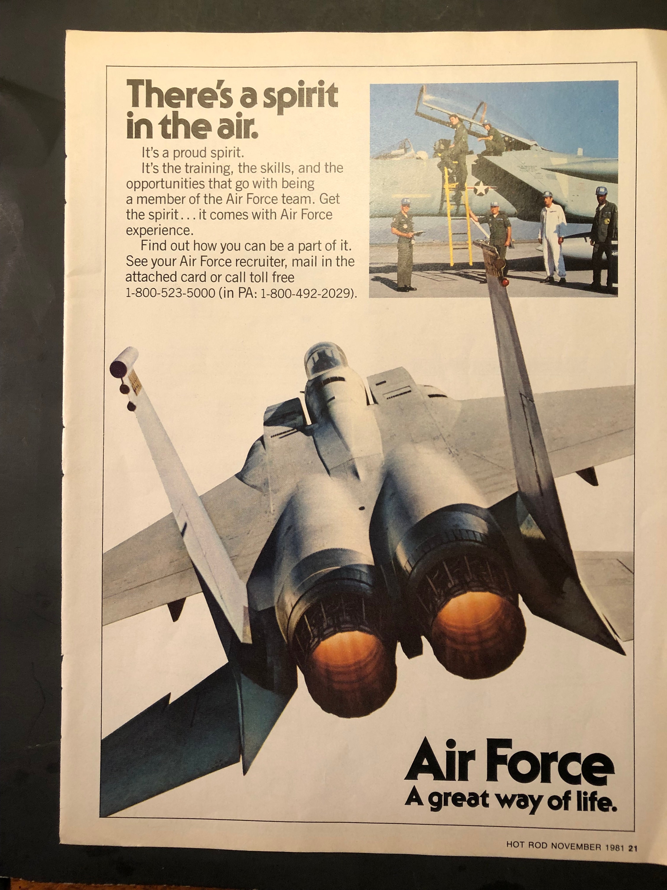 1980's United States Air Force Advertisement "there's a Spirit in the ...